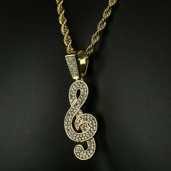 Accessories | 14k Gold Music Note 24 Rope Chain Pendant | Poshmark